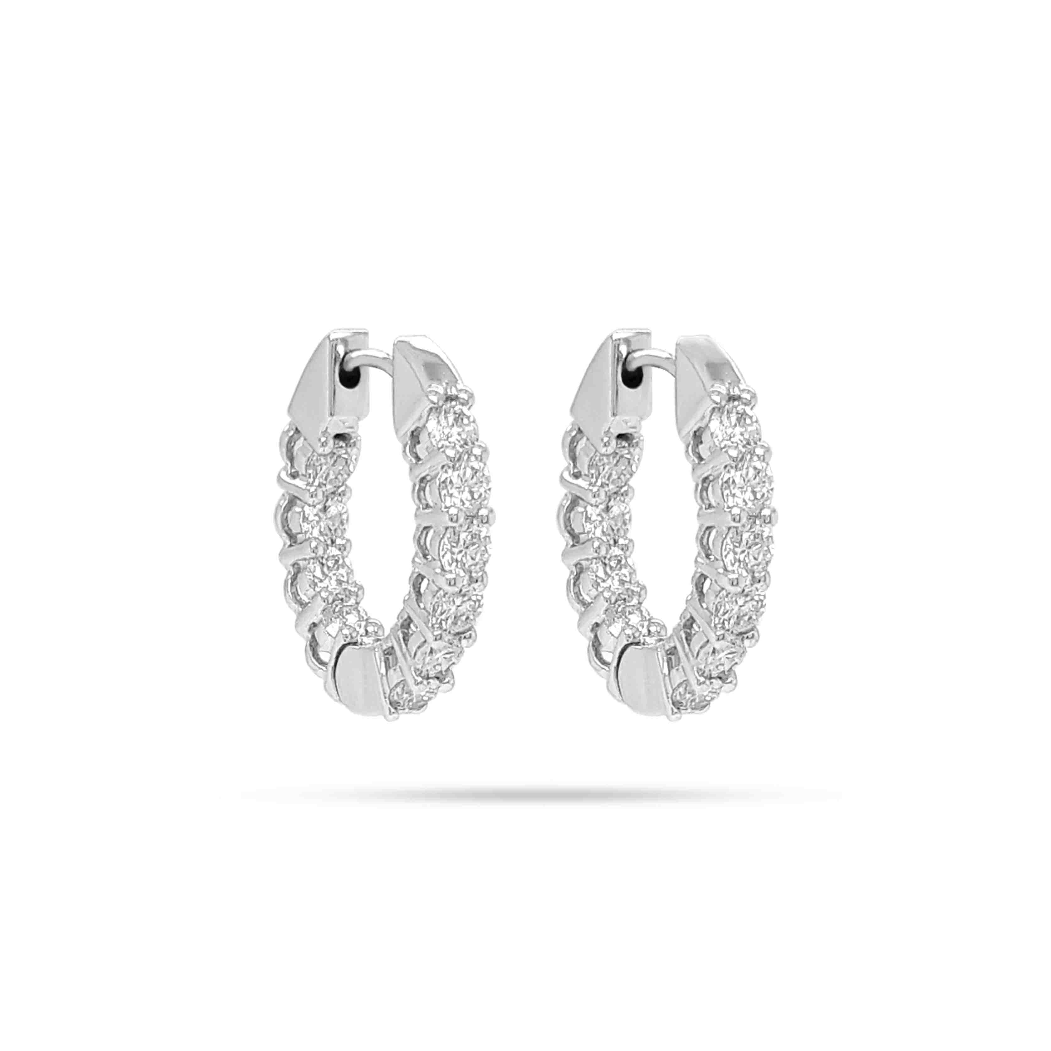 Round Diamond Hoop Earrings – Solitaire Jewels